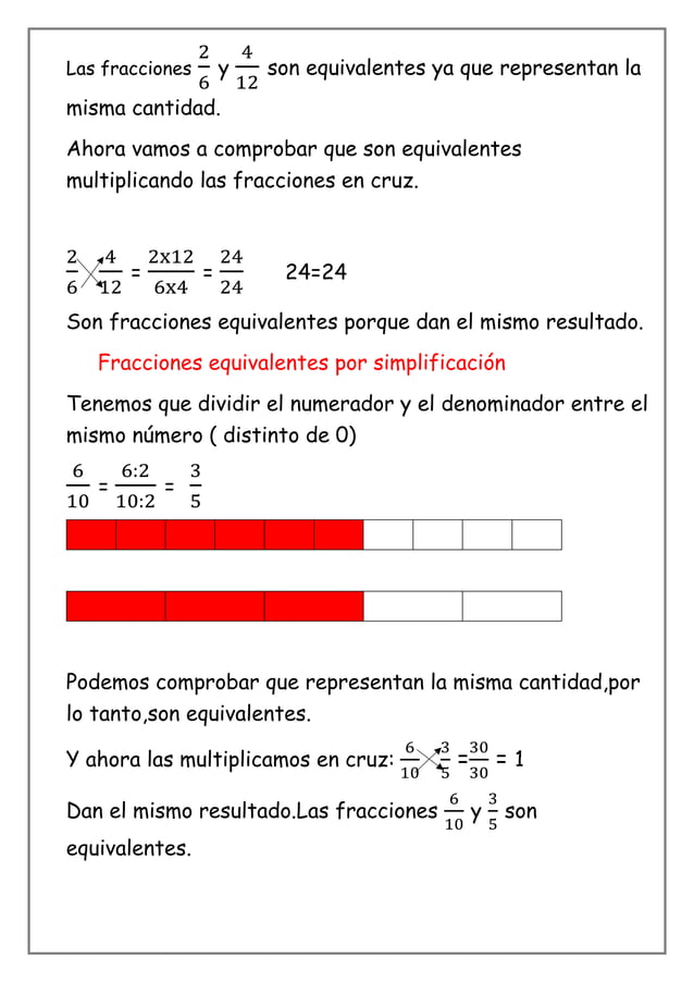 Fracciones equivalentes | PDF
