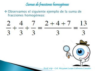 Fracciones homogeneas | PPTX