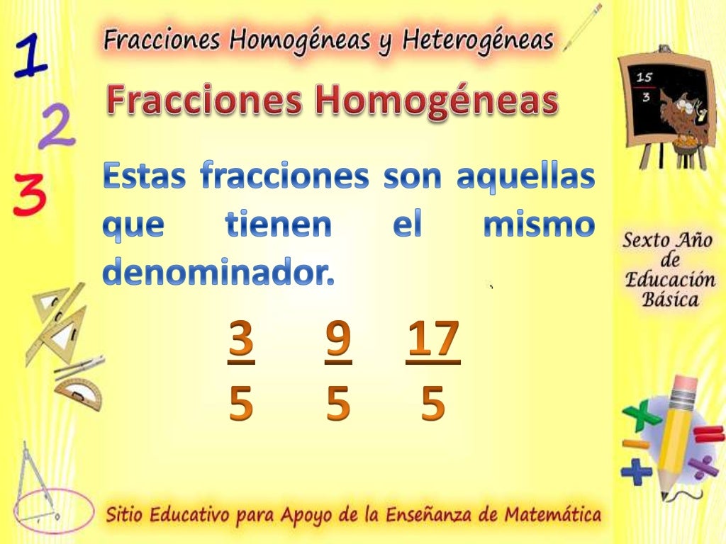 Fracciones Homogéneas y Heterogéneas