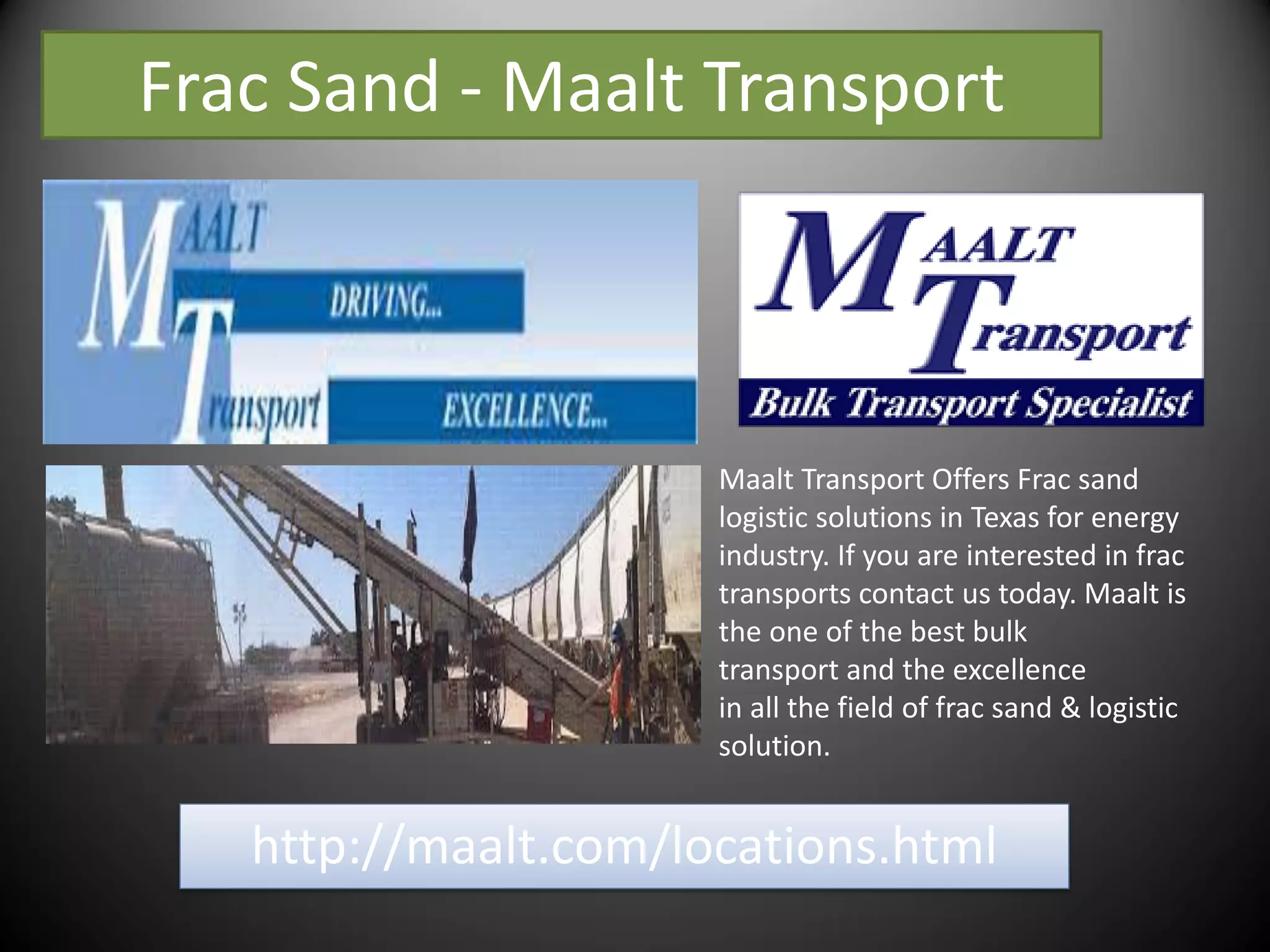 Frac sand maalt transport | PDF