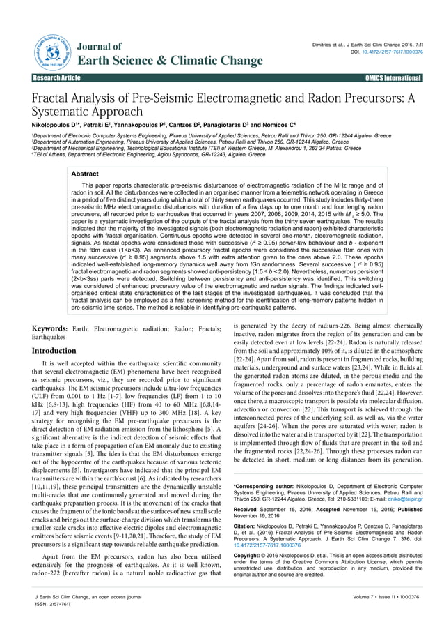 Fractal analysis-of-preseismic-electromagnetic-and-radon-precursors ...