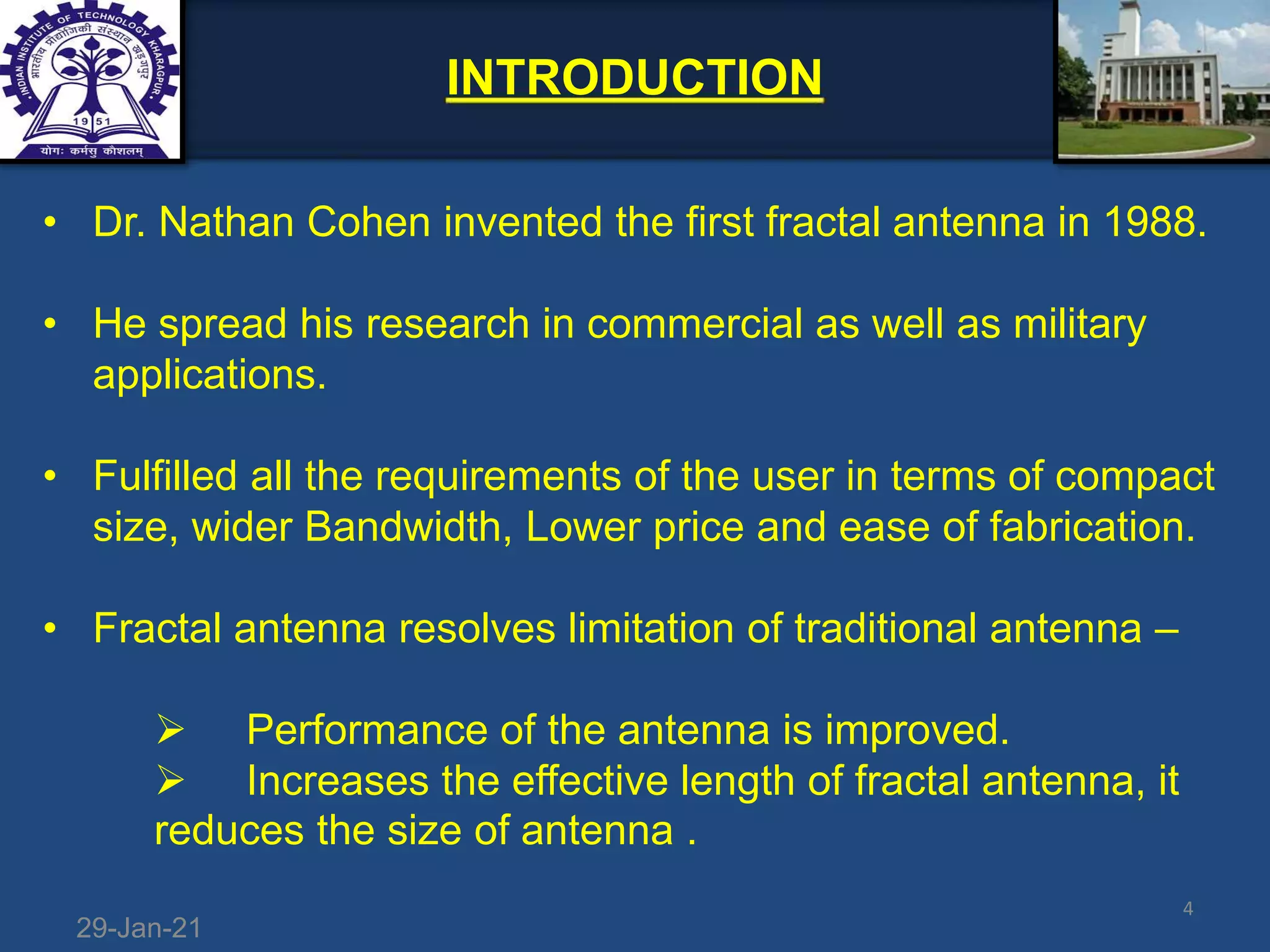 Fractal antenna by Nisheeth Paliwal | PPTX