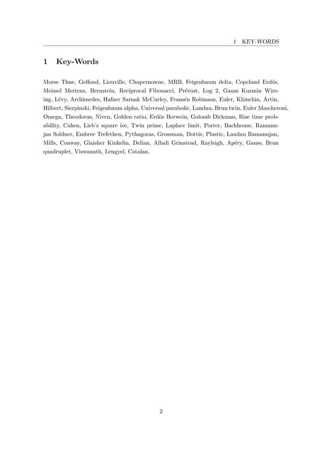 Famous constants, sorted and with fractal approximations | PDF