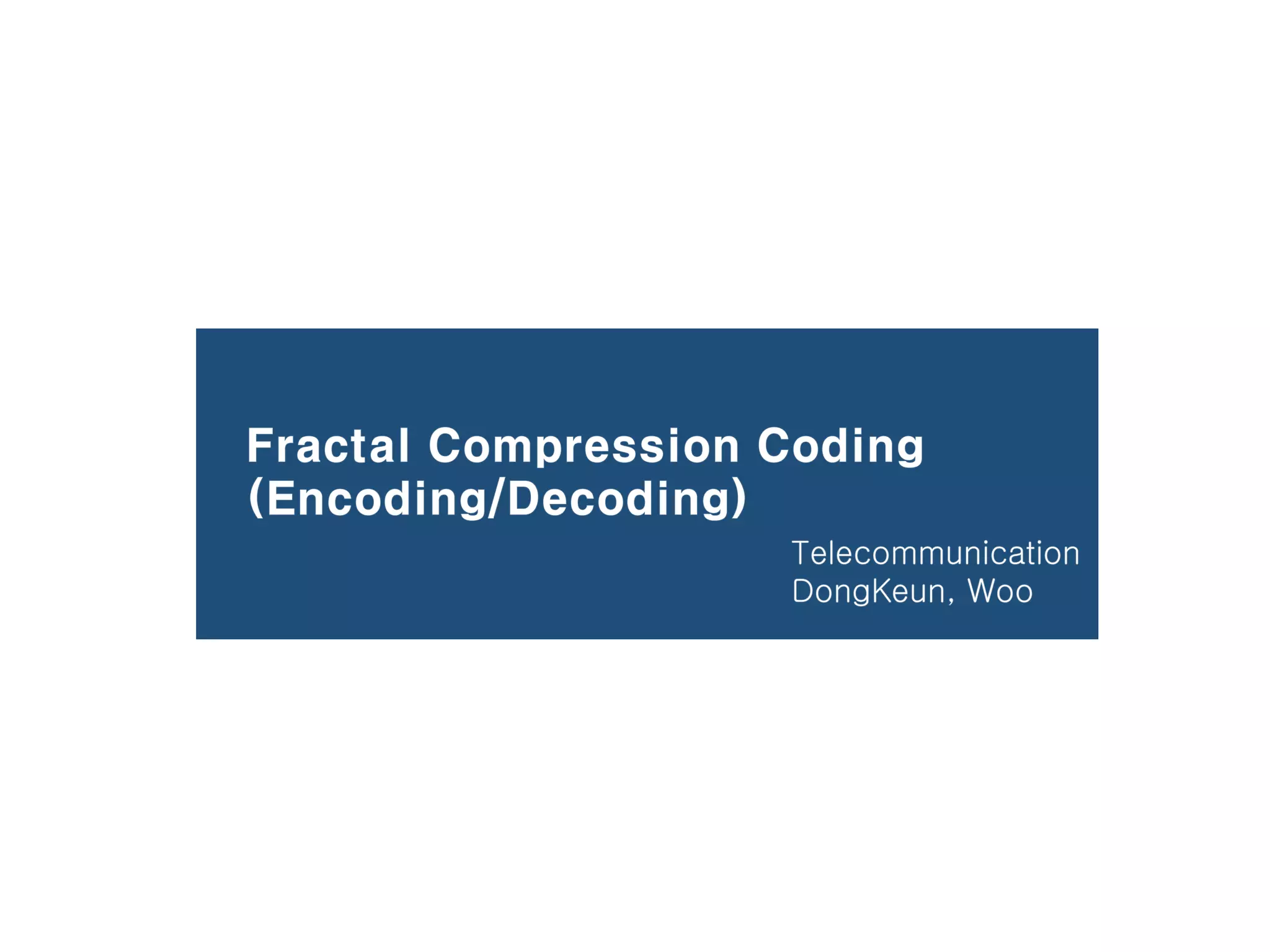 Fractal compression coding | PDF