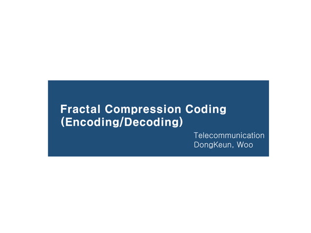 Fractal Compression Coding Pdf
