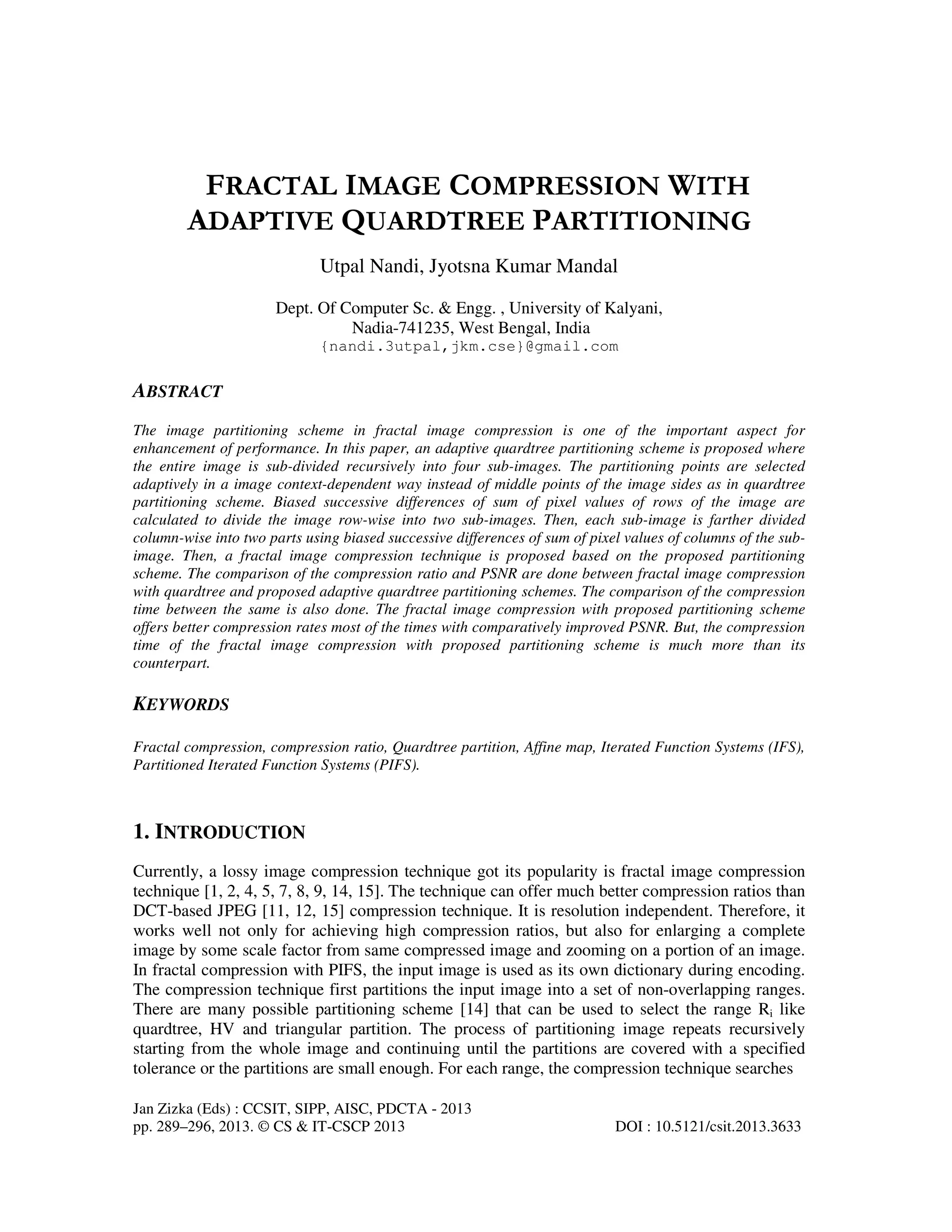 Fractal image compression with adaptive quardtree partitioning | PDF | Graphics Software ...
