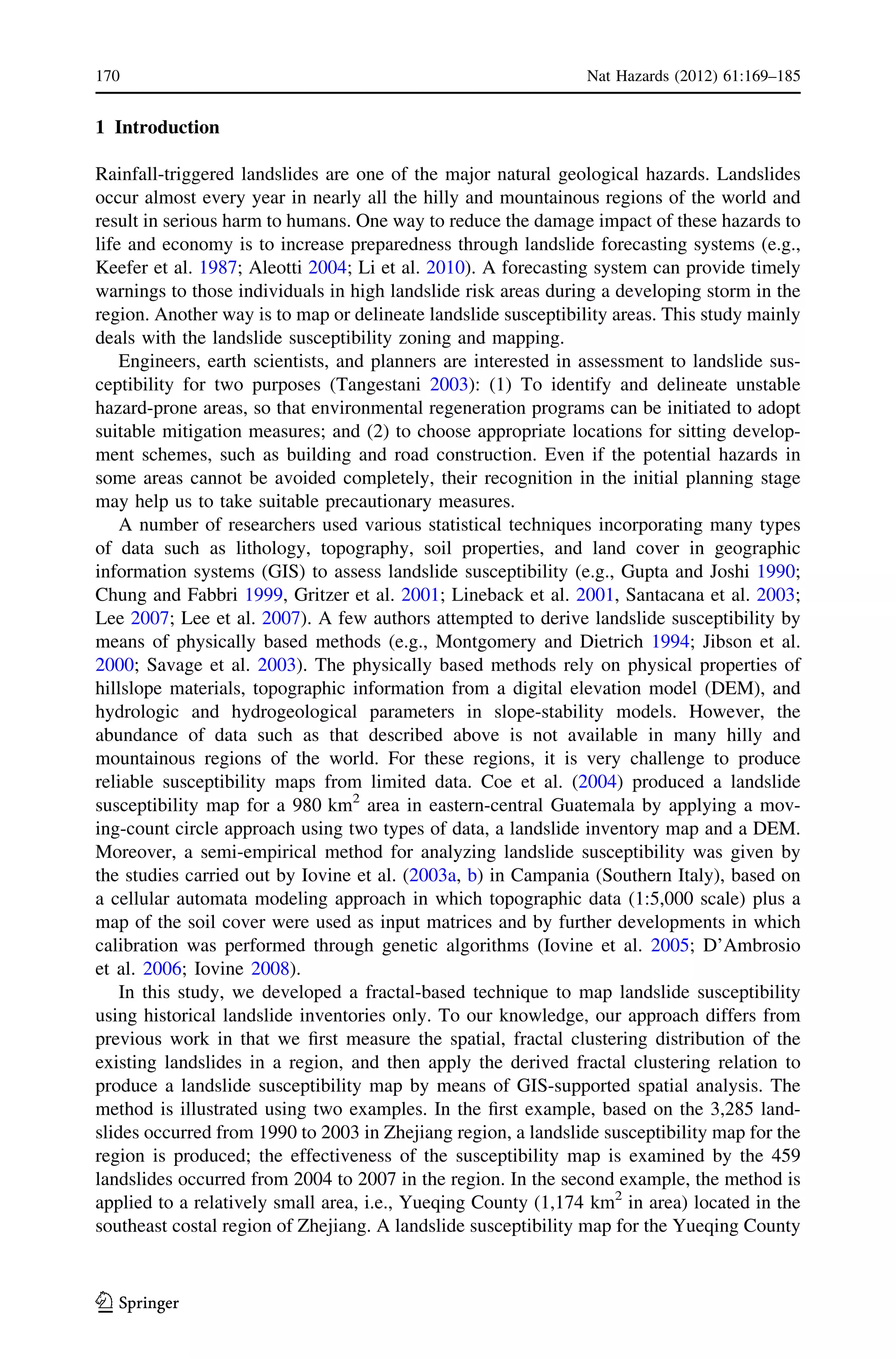 Fractal Geometry of Landslide Zones | PDF