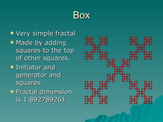 Fractals And Chaos Theory | PPT | 3-D Graphics | Computer Software and Applications
