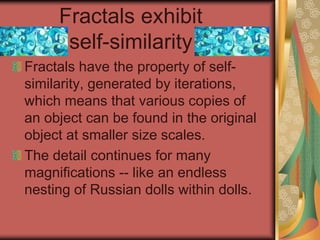 Fractals in nature and science dfs | PPTX