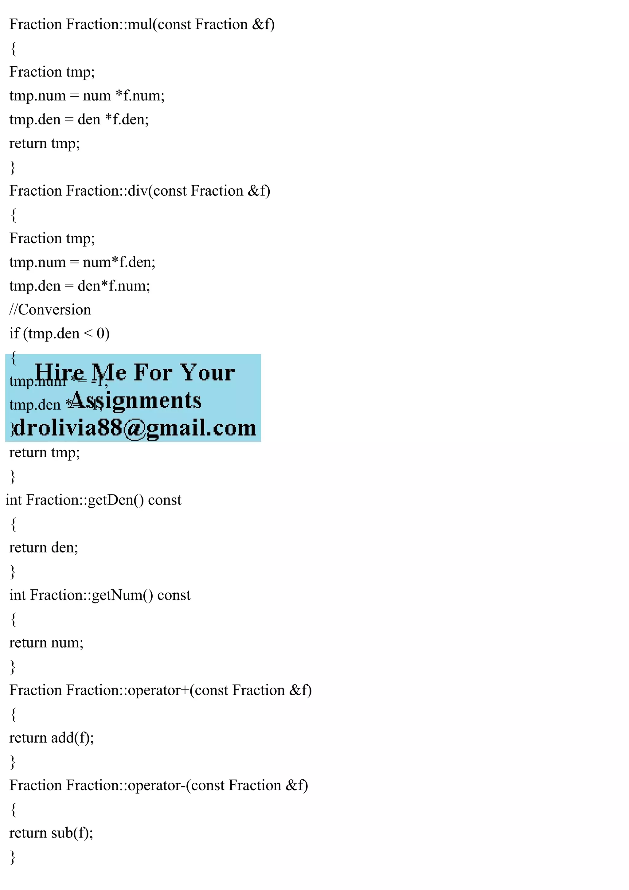 Fraction.h #include iostream #ifndef FRACTION #define FR.pdf | Free ...