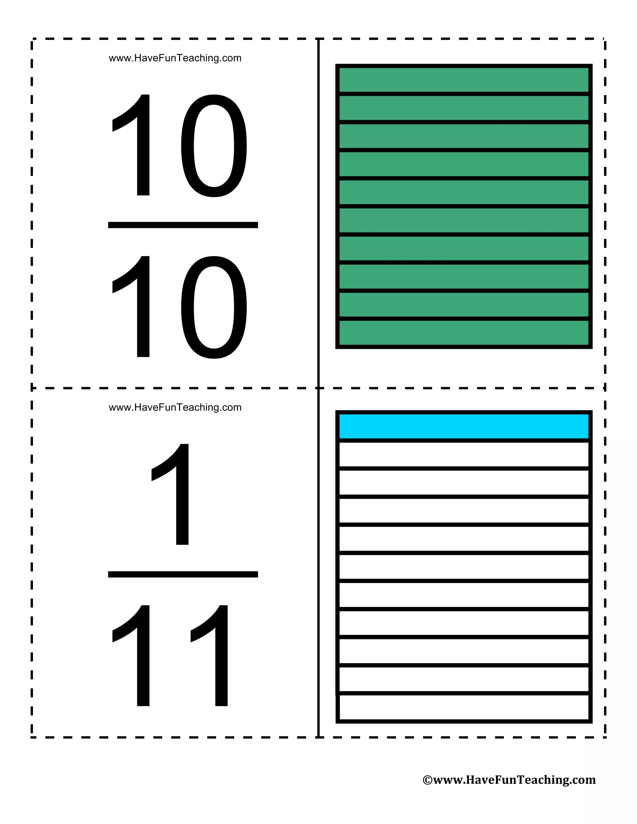 Fraction flash-cards | PDF