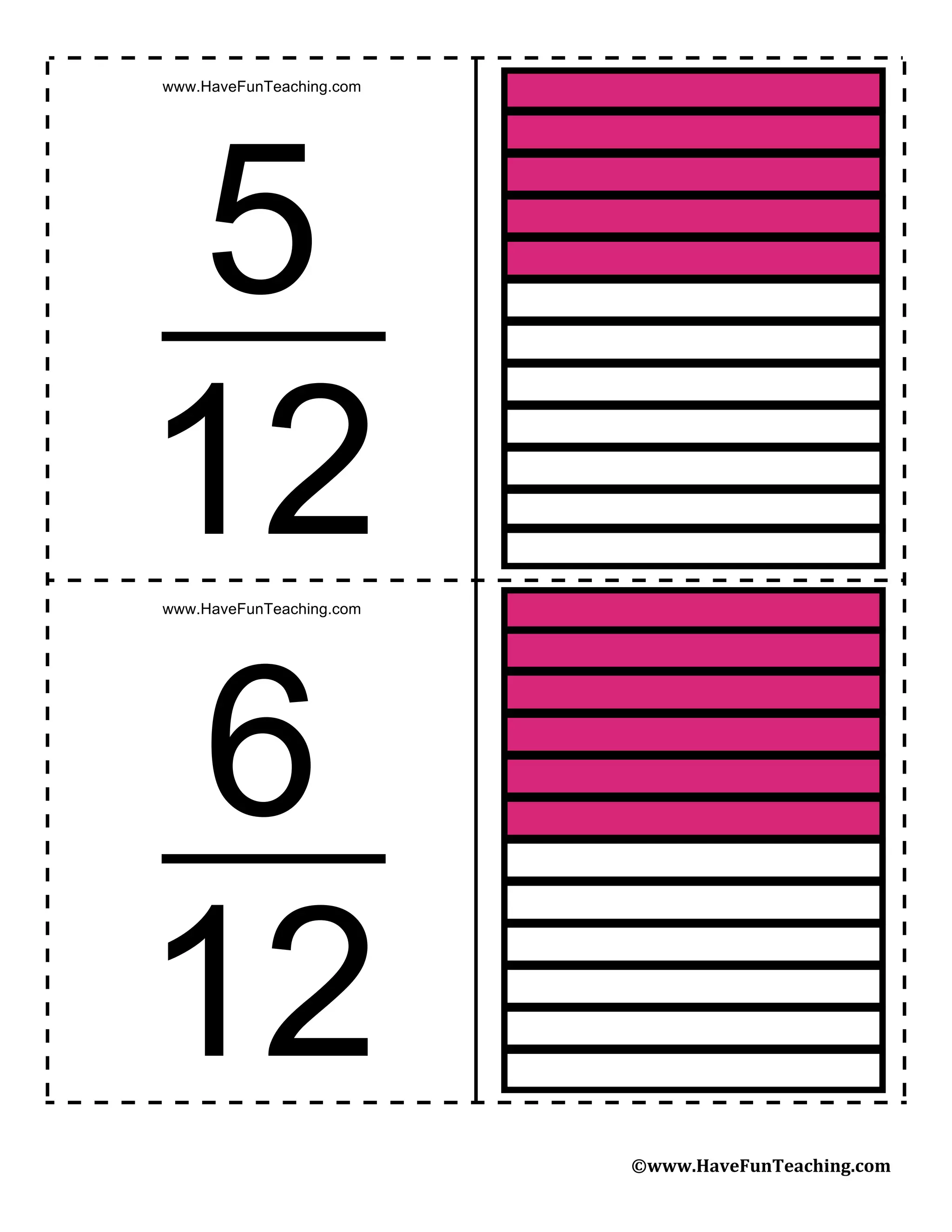 Fraction flash-cards | PDF