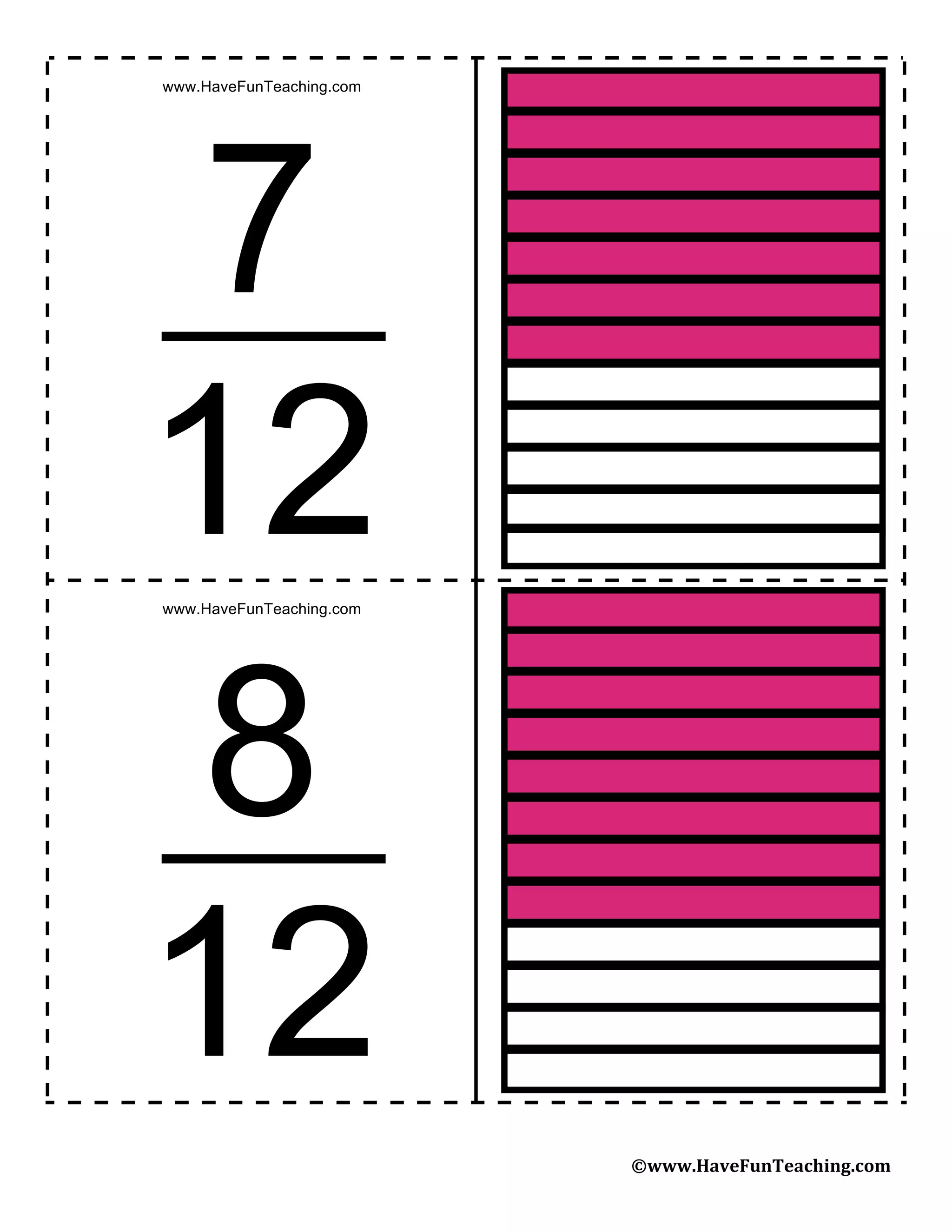 Fraction flash-cards | PDF