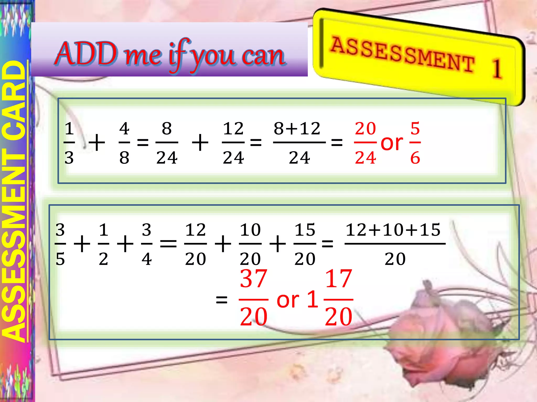 addition of dissimilar fraction | PPTX