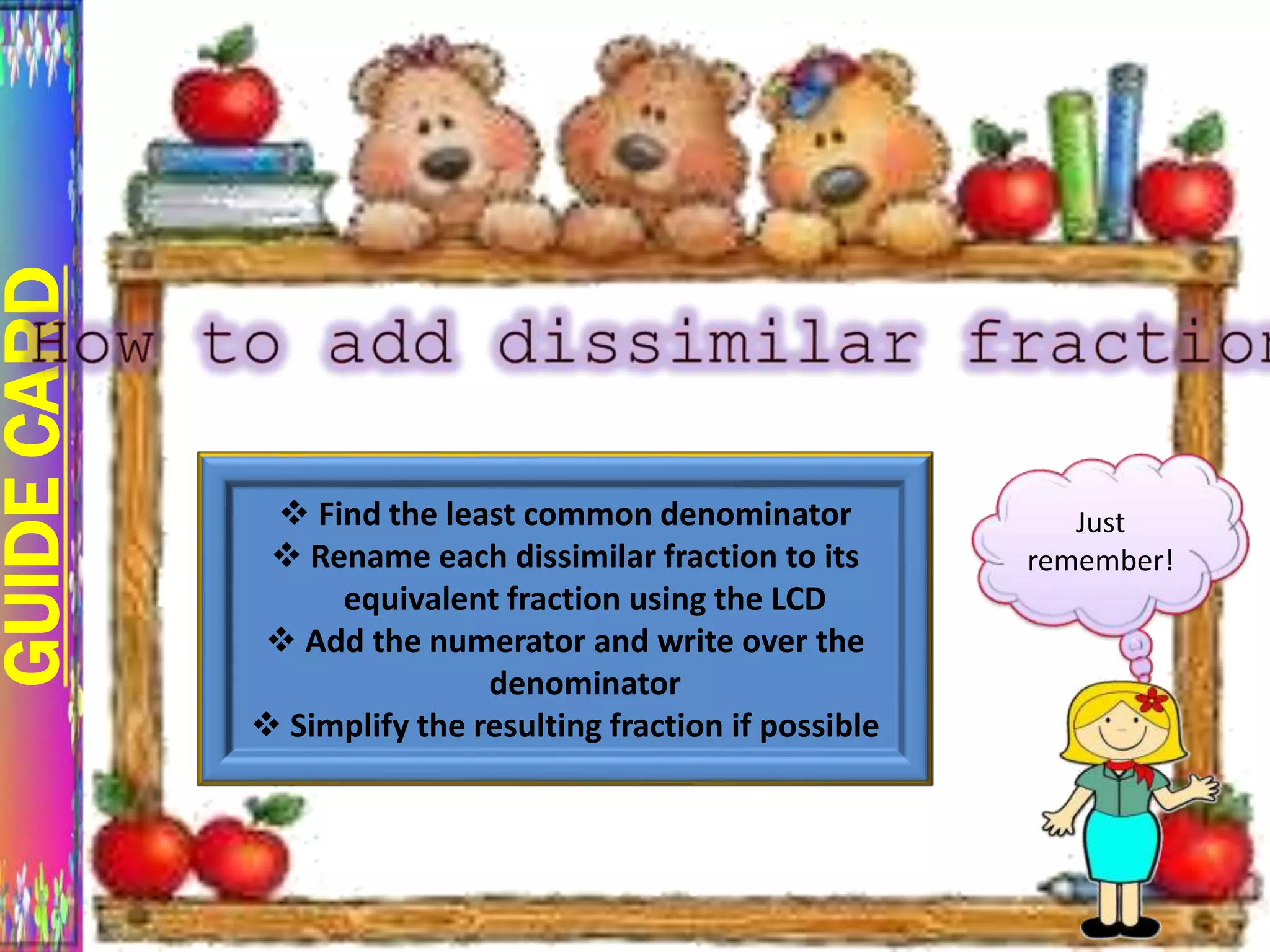 addition of dissimilar fraction | PPTX