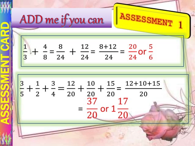 addition of dissimilar fraction | PPTX
