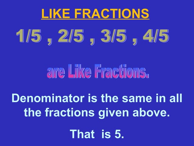 CLASS V MATHS FRACTIONS | PPT | Science