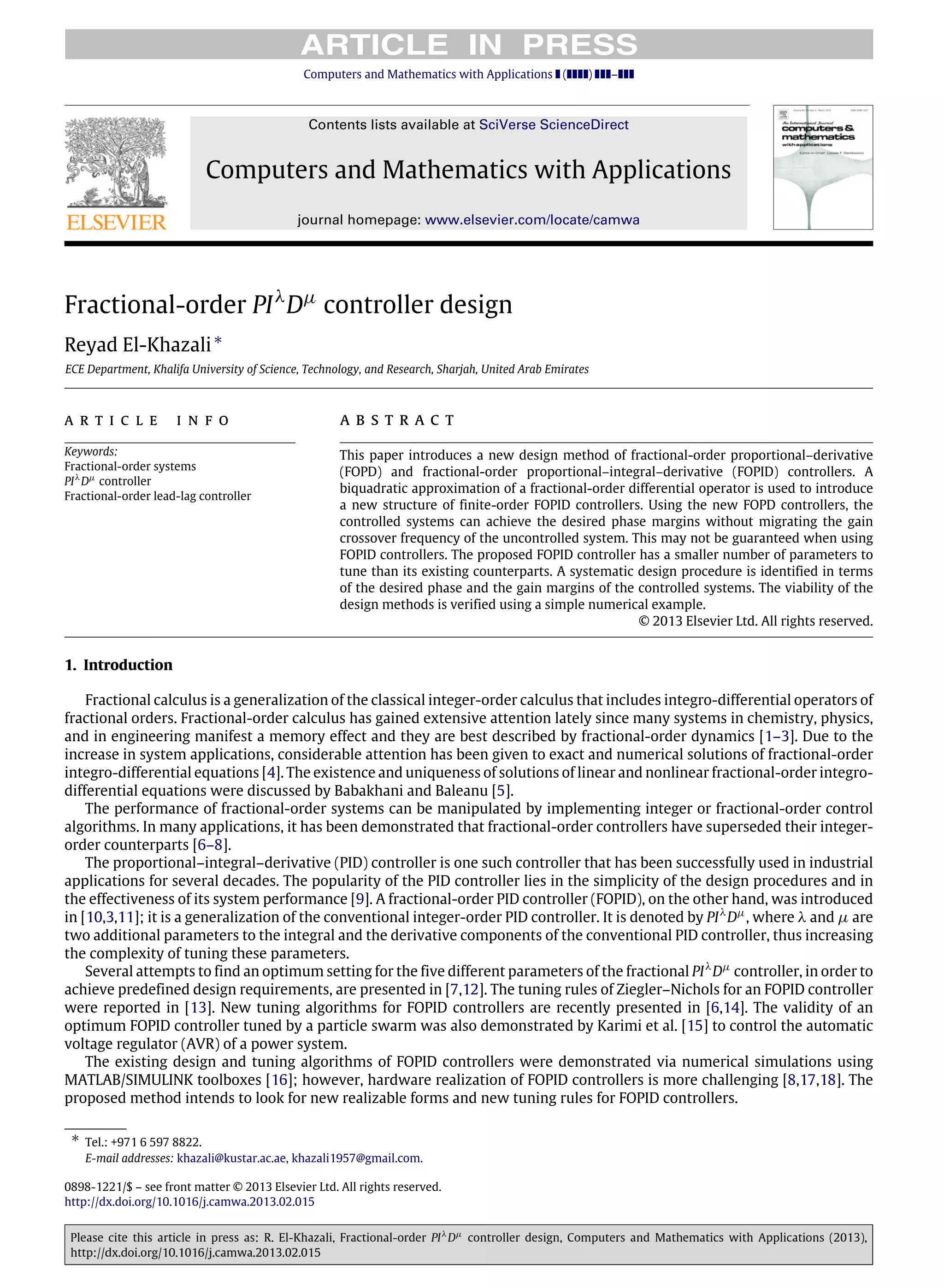 Fractional order-pid-controller design | PDF