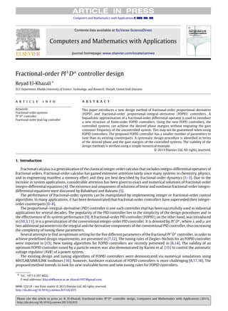Fractional order-pid-controller design | PDF