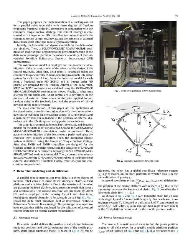 Fractional Order Pid For Tracking Control Of A Parallel Robotic Manipulator Type Delta Pdf