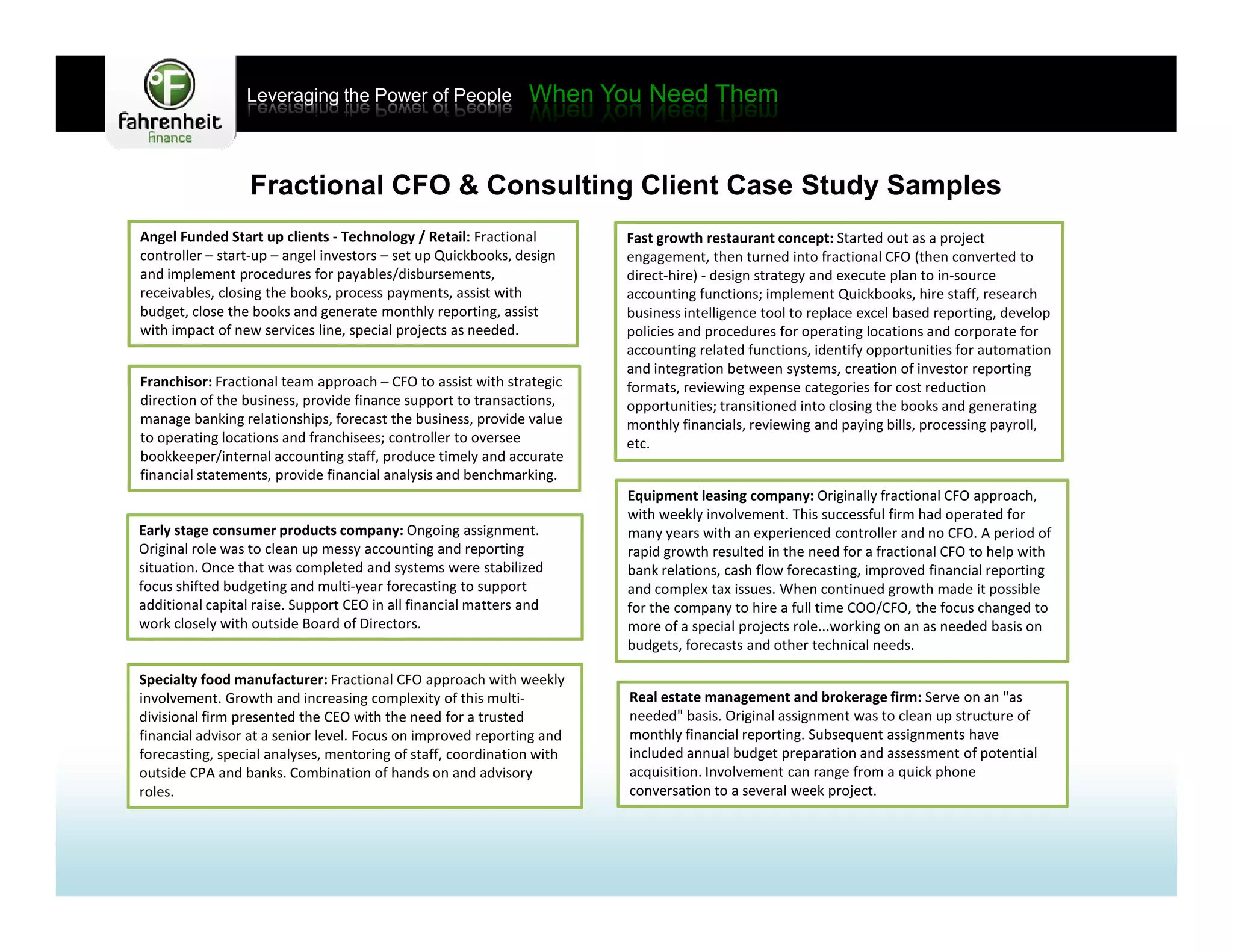 Fractional CFO Client Case Studies | PDF