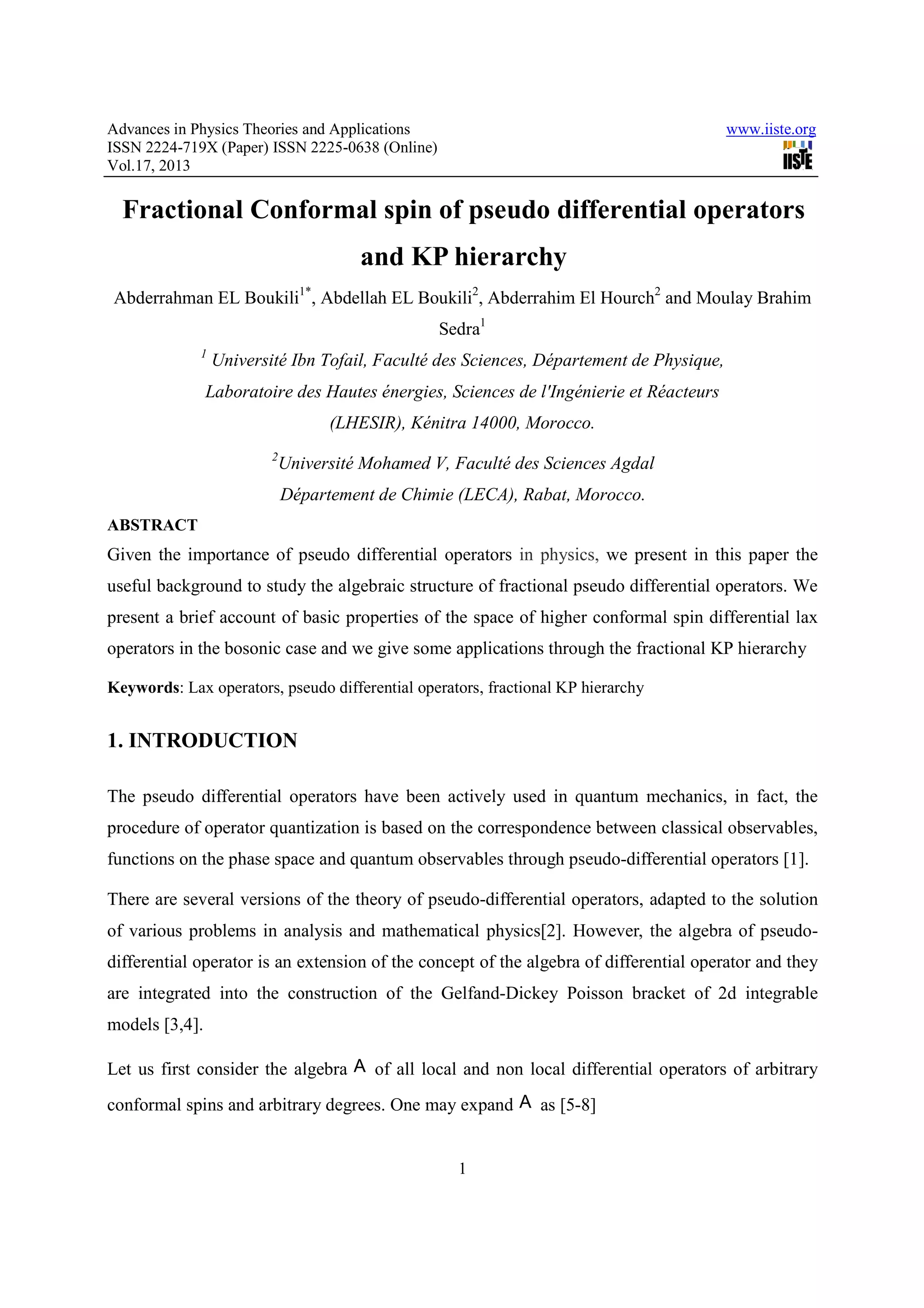 Fractional Conformal Spin Of Pseudo Differential Operators And Kp
