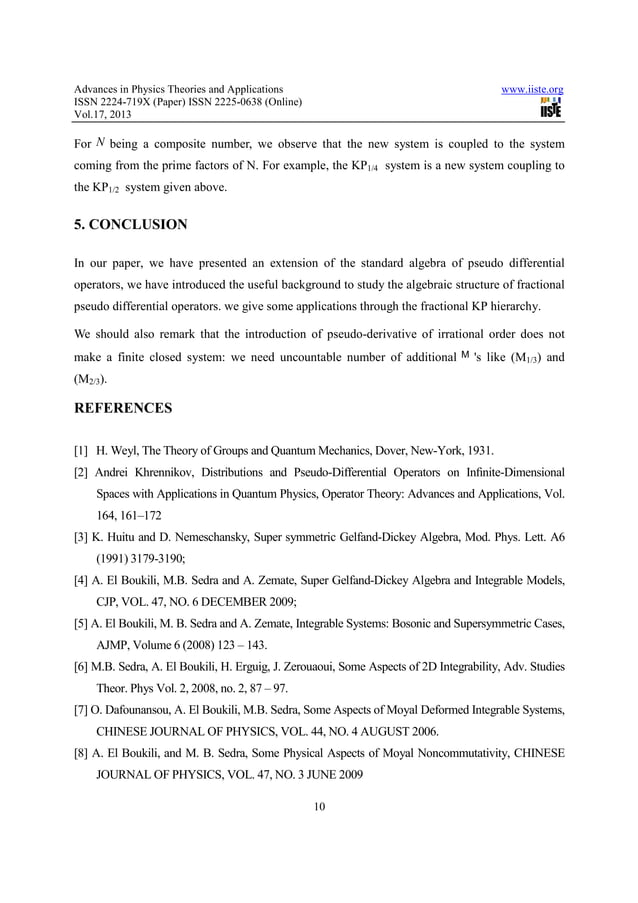 Fractional Conformal Spin Of Pseudo Differential Operators And Kp Hierarchy Pdf