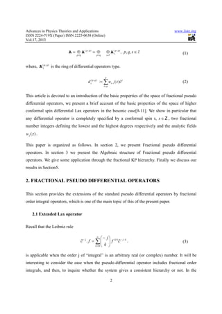 Fractional conformal spin of pseudo differential operators and kp ...