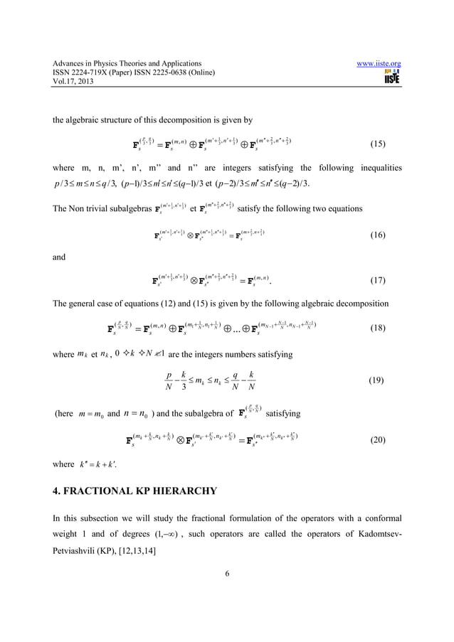 Fractional conformal spin of pseudo differential operators and kp ... Fractional conformal spin of pseudo differential operators and kp ...