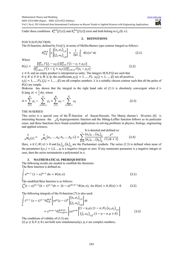 Fractional Integration And Fractional Differentiation Of The Product Of M Series And H Function