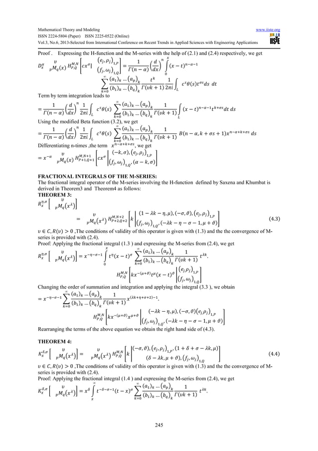 Fractional Integration And Fractional Differentiation Of The Product Of M Series And H Function