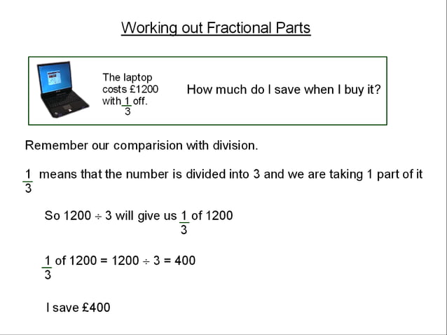 Working out Fractional Parts | PDF