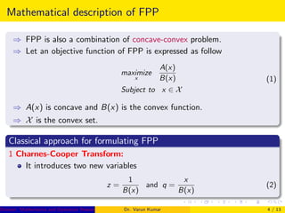 Fractional programming (A tool for optimization) | PPT