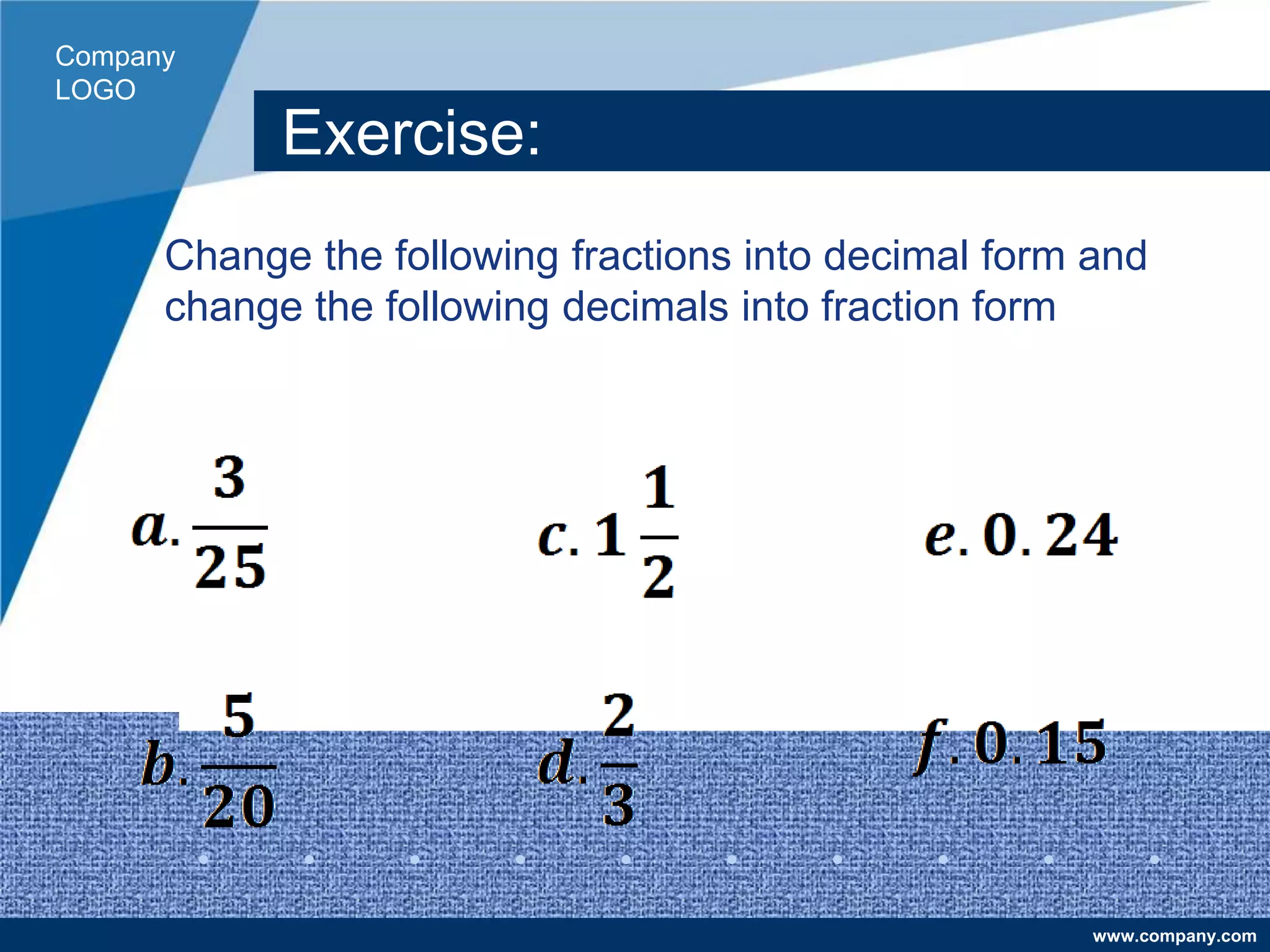 Fraction complete summary | PPTX