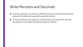 Fraction decimal percent conversion | PPTX