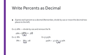 Fraction decimal percent conversion | PPTX