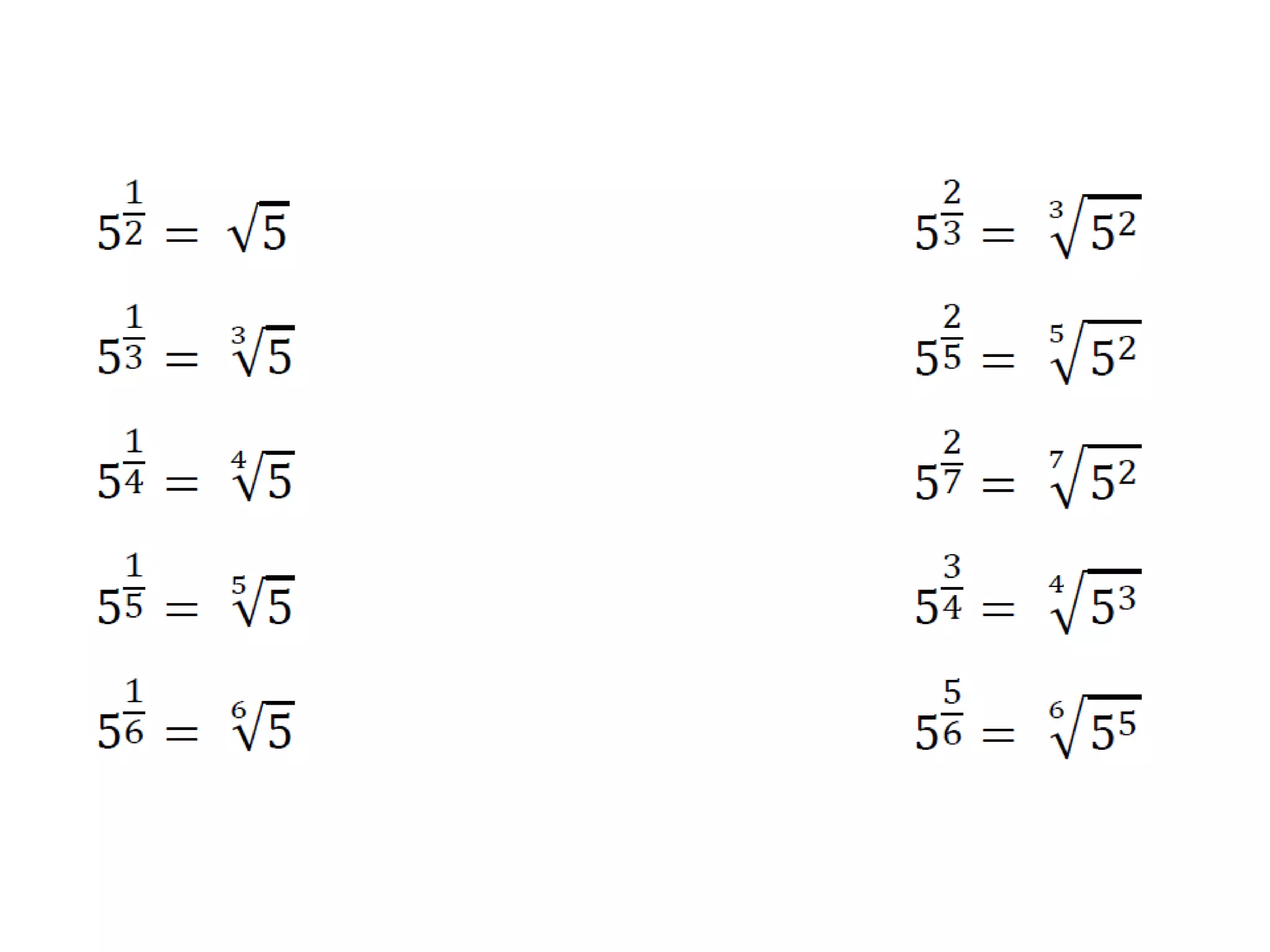 Fraction exponent into radicals examples | PPT
