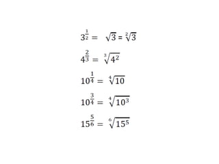 Fraction exponent into radicals examples 2 | PPT