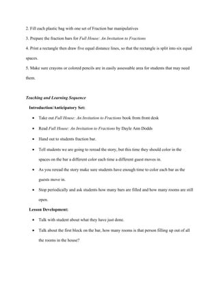 Fraction lesson plan | DOC