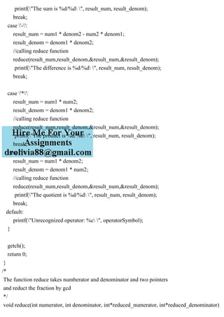 fraction_math.c for Project 5 Program Design fraction.pdf