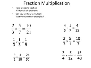 Multiplying Fractions Examples