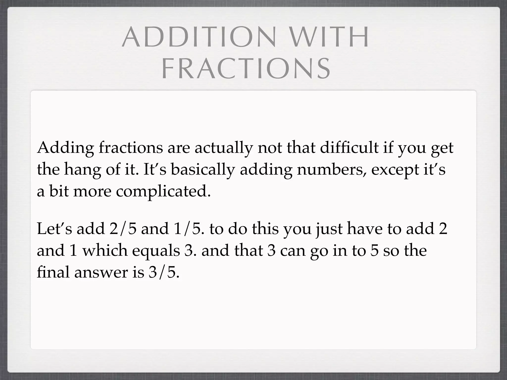 Fraction operations | KEY