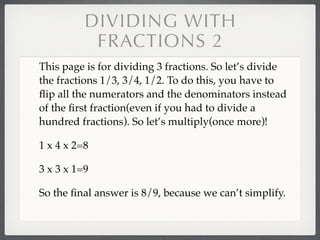 Fraction operations | KEY