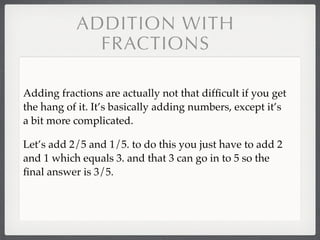 Fraction operations | KEY