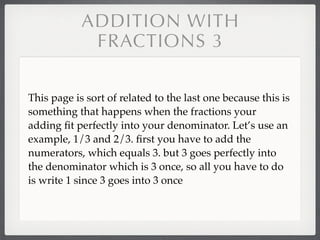 Fraction operations | KEY