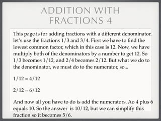 Fraction operations | KEY