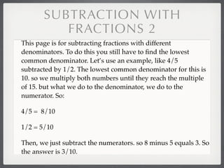 Fraction operations | KEY