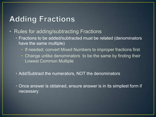 Fractions | PPTX | Physics | Science
