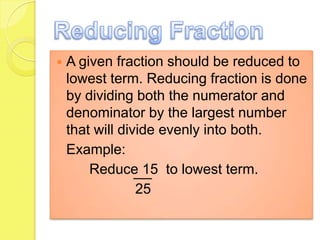 Teaching Fractions Reducing