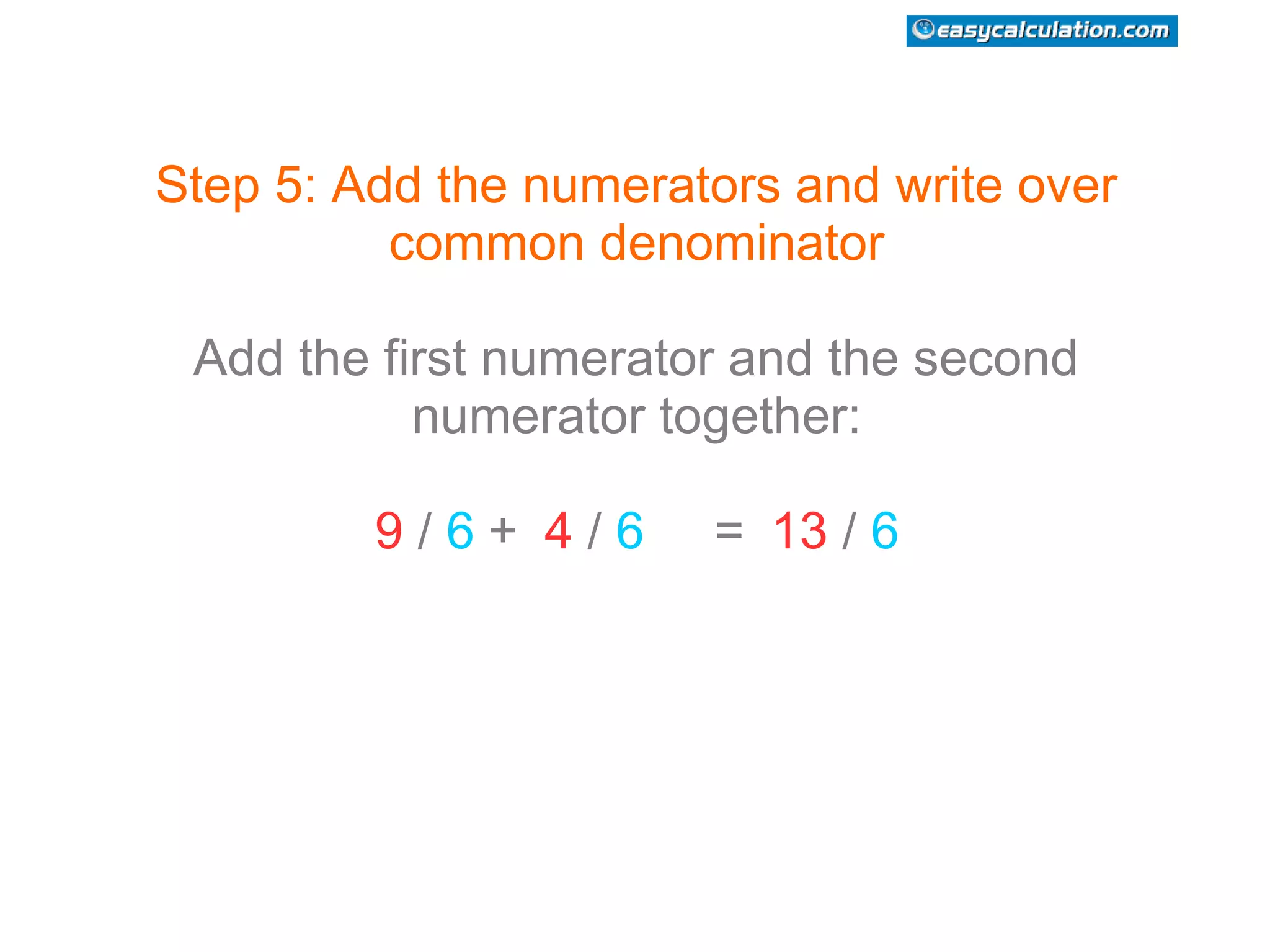 How to calculate fractions - Addition | PPT